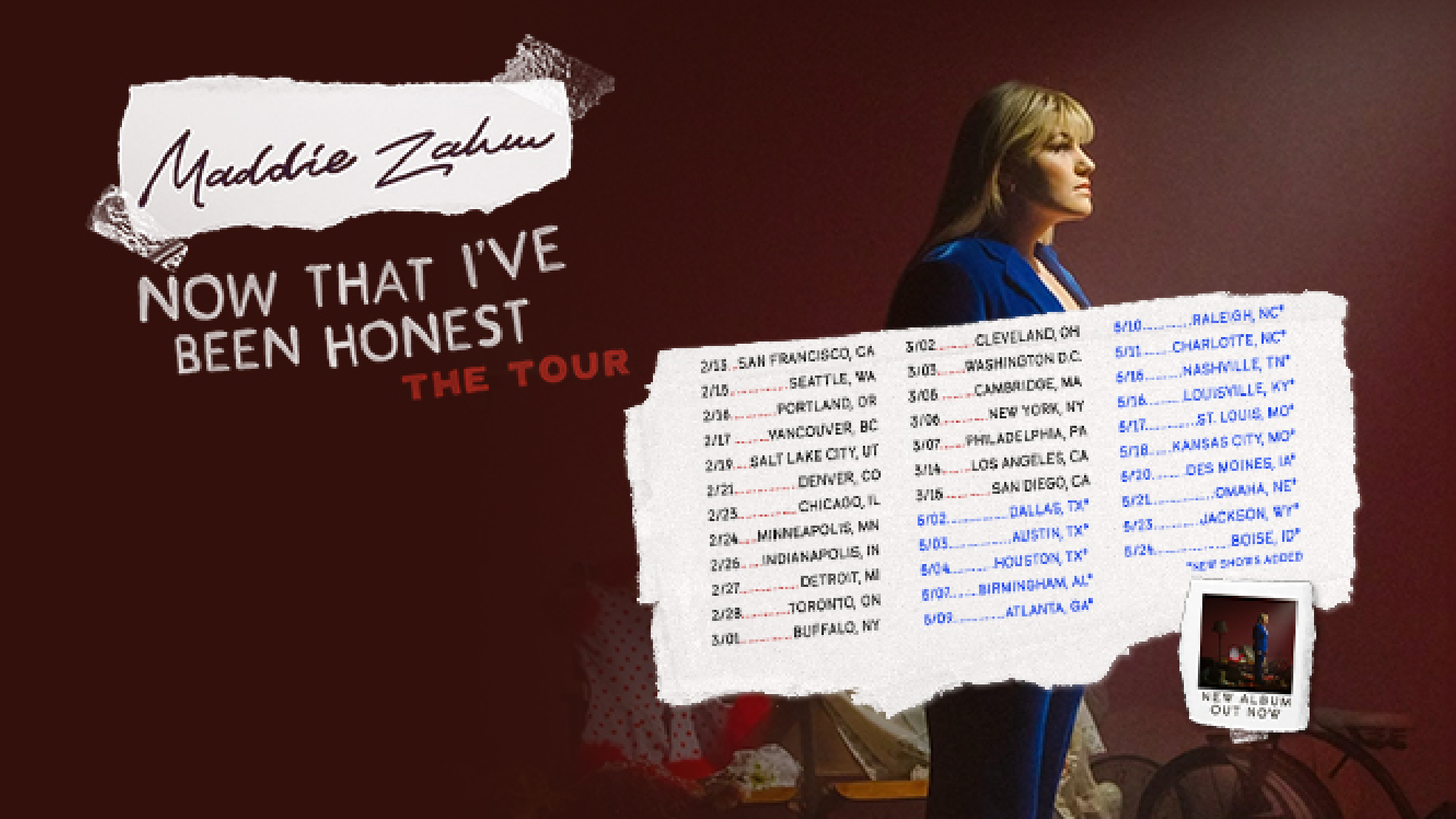 Now That I've Been Honest THE TOUR by Maddie Zahm